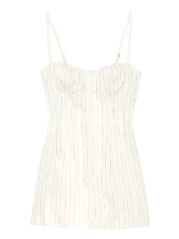 DONDUP Pinstripe Corset Mini Dress - Neutrals
