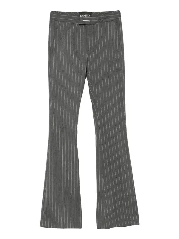 DONDUP Pinstripe-pattern Flare-cut Tailored Trousers - Grey