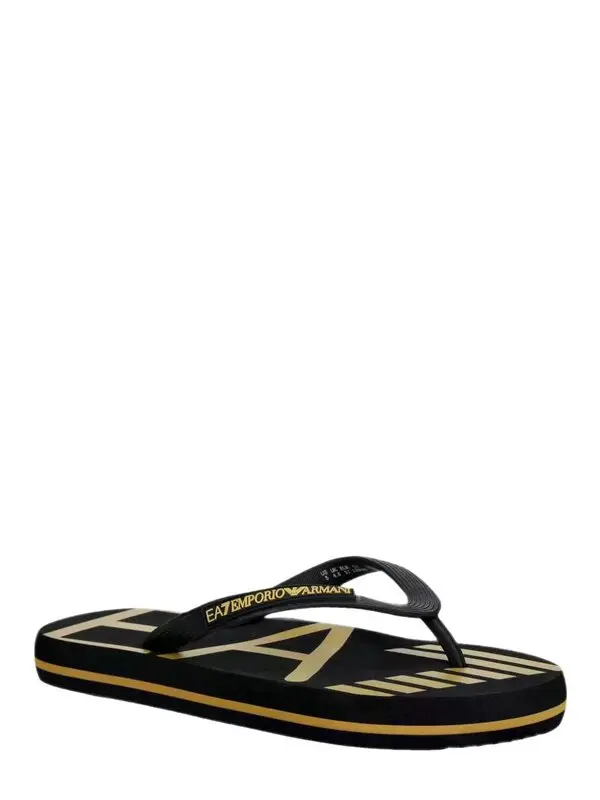 EA7 Logo Flip Flops - Black