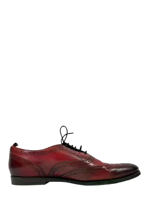 Burberry Burgundy Leather Lace-up Brogues - Red