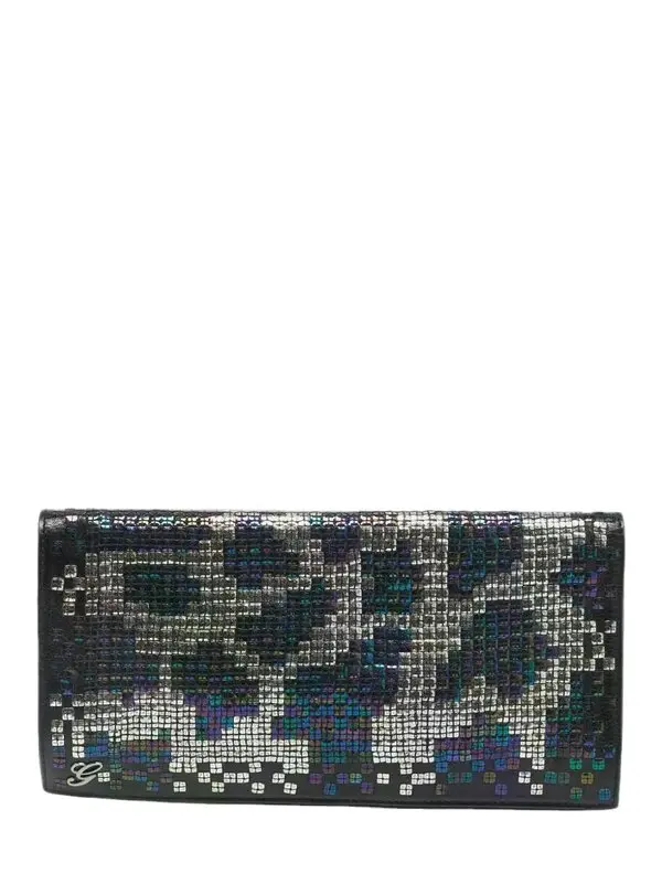 Gucci Sequin Embellished Flap Clutch Bag - Black