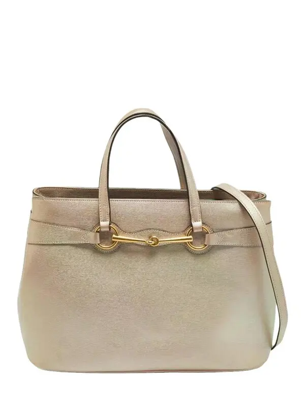 Gucci Bright Bit Horsebit Tote Bag - Neutrals