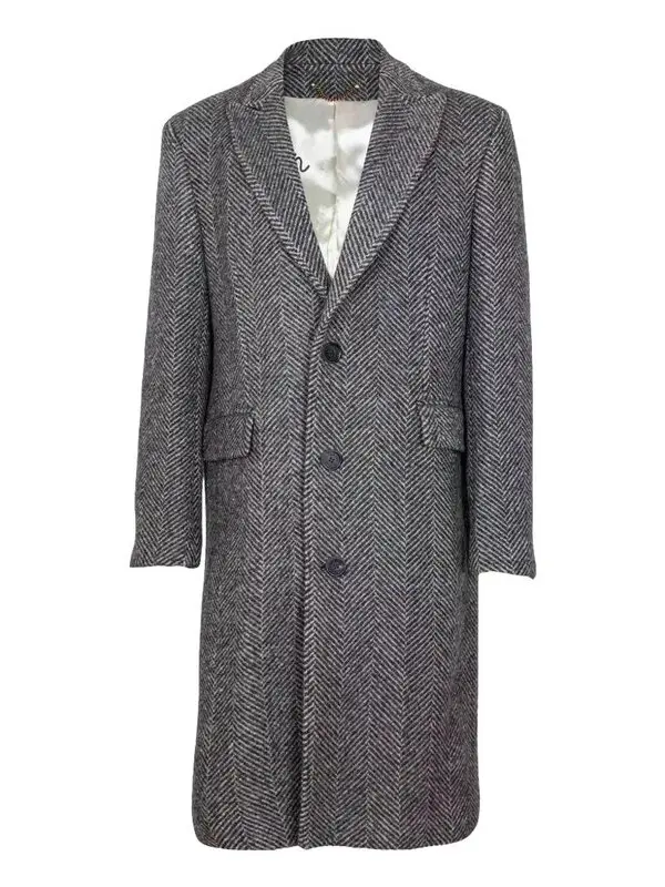 GOLDEN GOOSE Single-breasted Wool Coat - Grey