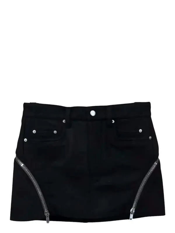 Rick Owens Zip Detail Denim Skirt - Black