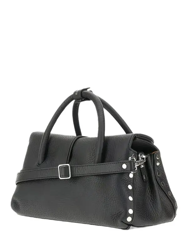 ZANELLATO Dotta Small Grain Leather Tote Bag - Black