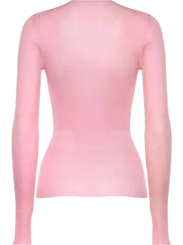 Khaite Ribbed Knit Long-sleeve Top - Pink