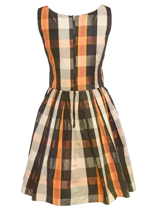 Red Valentino Plaid Fit-and-flare Mini Dress - Black