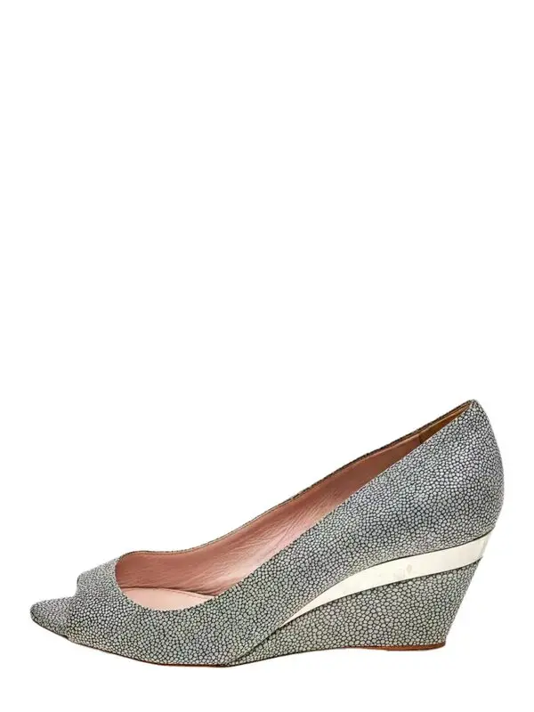 Miu Miu Peep-toe Wedge Pumps - Grey