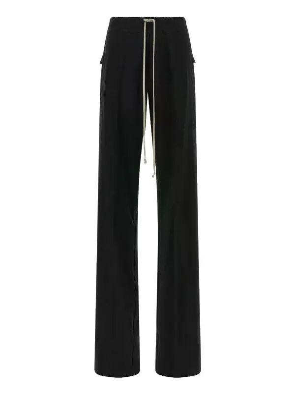 Rick Owens Dietrich Drawstring Wide Leg Trousers - Black