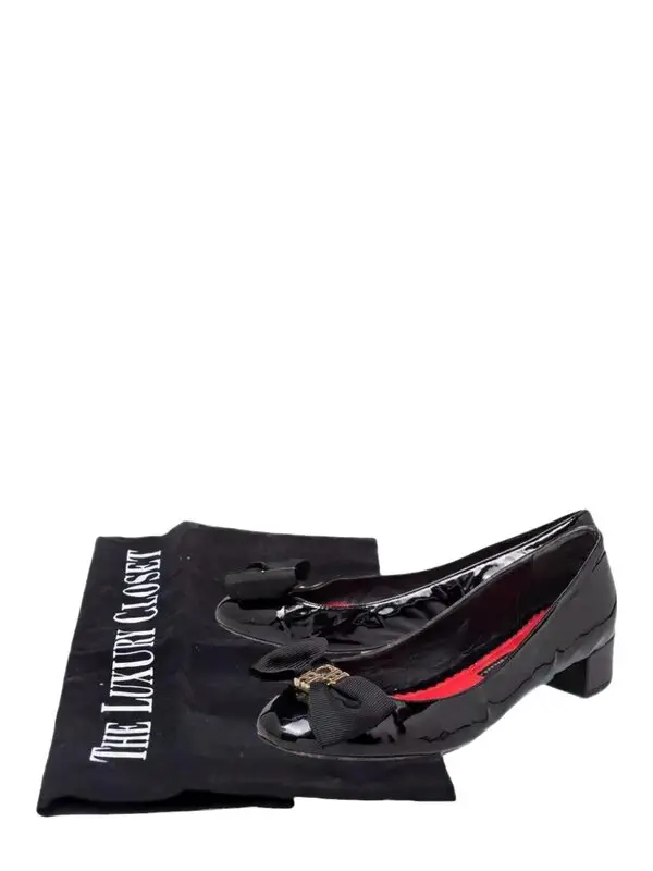 Carolina Herrera Bow Patent Calf Leather Pumps - Black