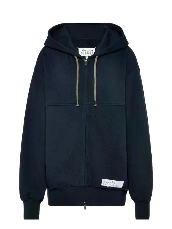 MAISON MARGIELA Graphic Print Zip-up Hoodie - Blue