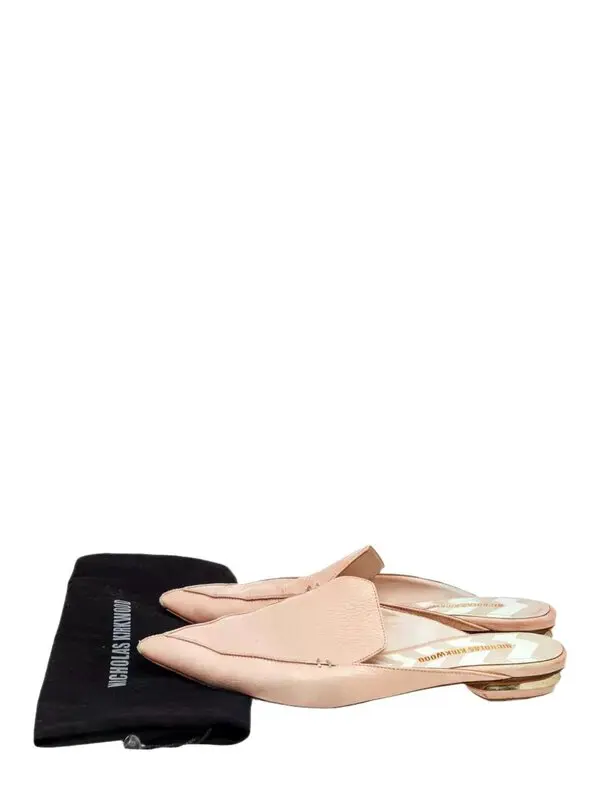 NICHOLAS KIRKWOOD Beya Pointed-toe Flat Mules - Neutrals
