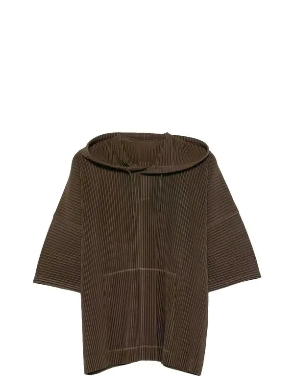 Issey Miyake Plissé-effect Drawstring Hoodie - Green