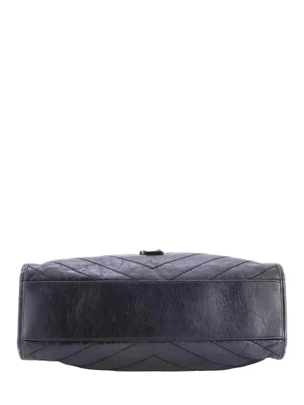 Saint Laurent Niki Matelassé Chevron Leather Medium Tote Bag - Black