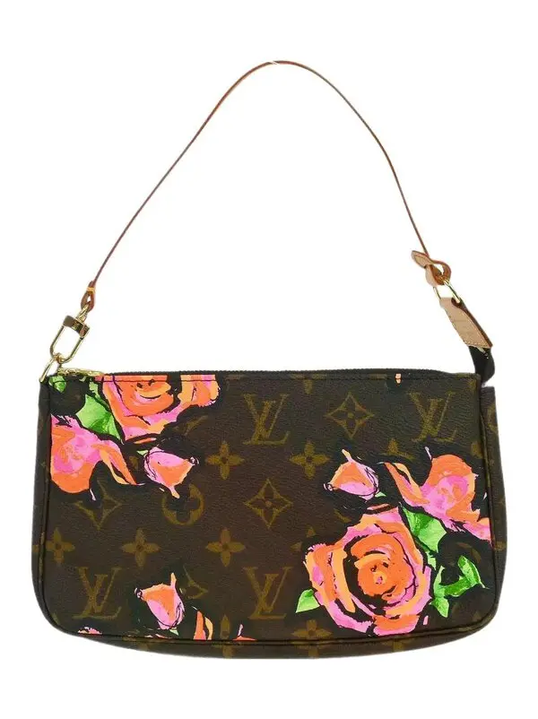 LOUIS VUITTON Monogram Rose Pochette Tote Bag - Brown