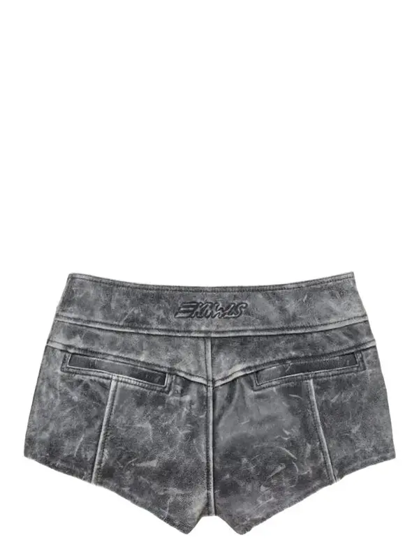 KNWLS Distressed Chain-detail Shorts - Grey