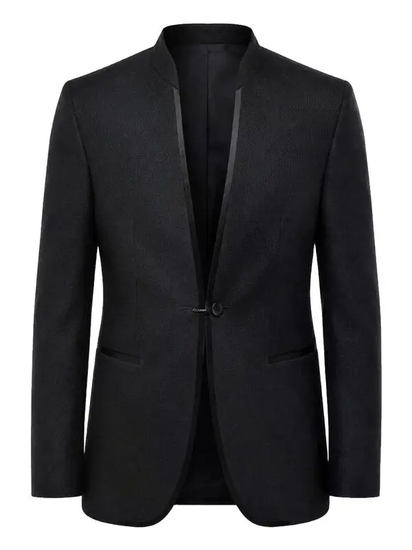 Corneliani Satin-trim Single-breasted Blazer - Black