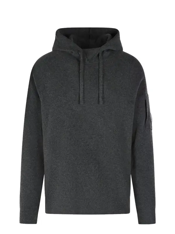 C.P. COMPANY Lens-detail Drawstring Hoodie - Grey