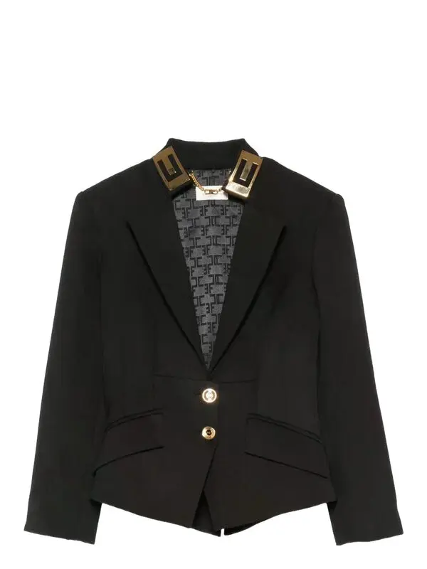 Elisabetta Franchi Double-button Peaked-lapel Blazer - Black