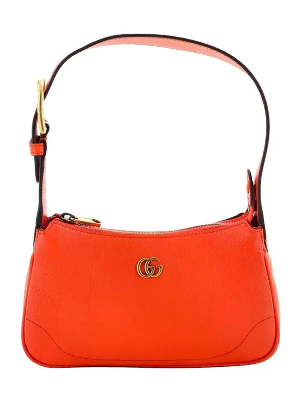 Gucci Aphrodite Leather Mini Shoulder Bag - Orange