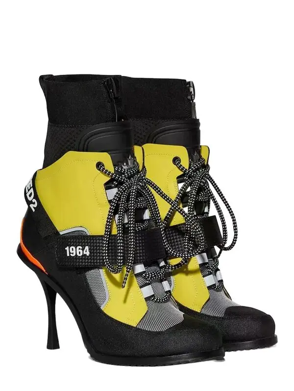 Dsquared2 Techno Lace-up Stiletto Ankle Boots - Black