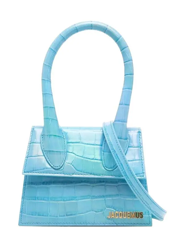 Jacquemus Le Chiquito Crocodile-embossed Tote Bag - Blue
