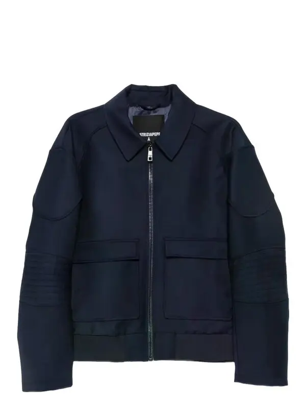 Patrizia Pepe Racing Wool-blend Jacket - Blue