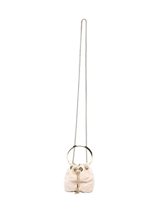 JIMMY CHOO Mini Bon Bon Sequin Bucket Bag - Neutrals