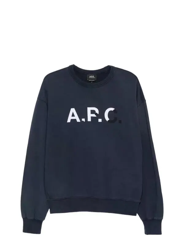 A.p.c. Logo Print Sweatshirt - Blue