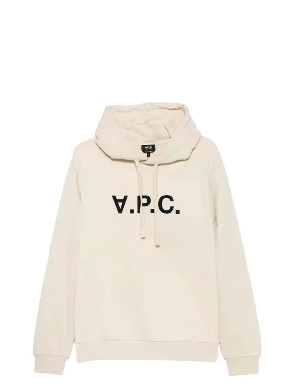A.p.c. Logo-print Hoodie - Neutrals
