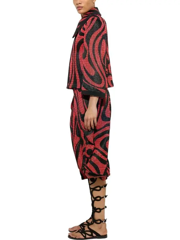 Emilio Pucci Printed Raffia Net Jacket - Red