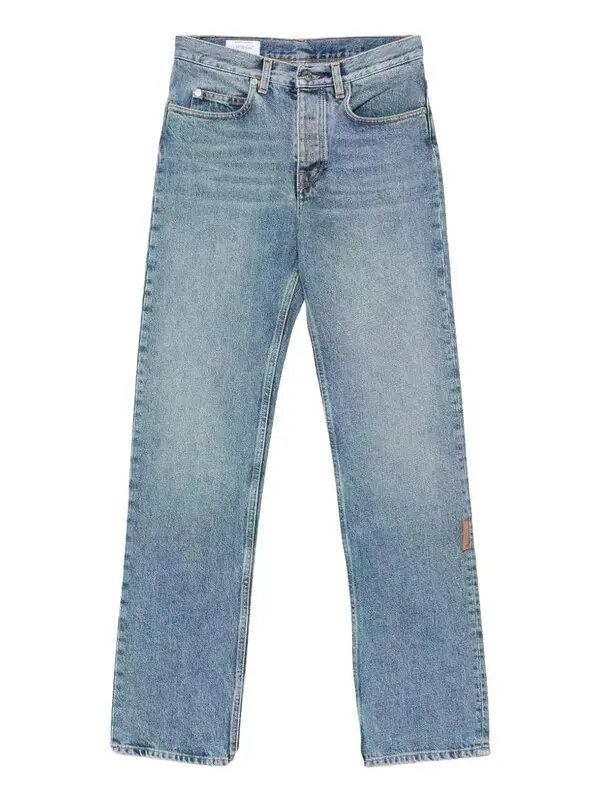 Off-White Logo Patch Straight-leg Jeans - Blue