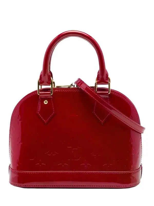 LOUIS VUITTON Monogram Vernis Alma Bb Satchel - Red