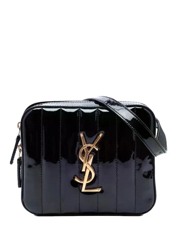 Saint Laurent Vicky Matelasse Patent Belt Bag - Black