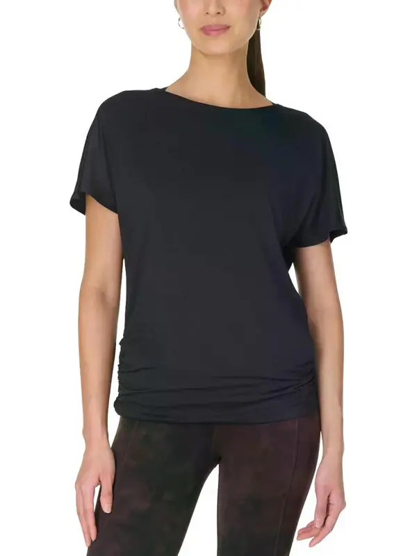 Sweaty Betty Unwind Cooling Ruched-detail T-shirt - Black