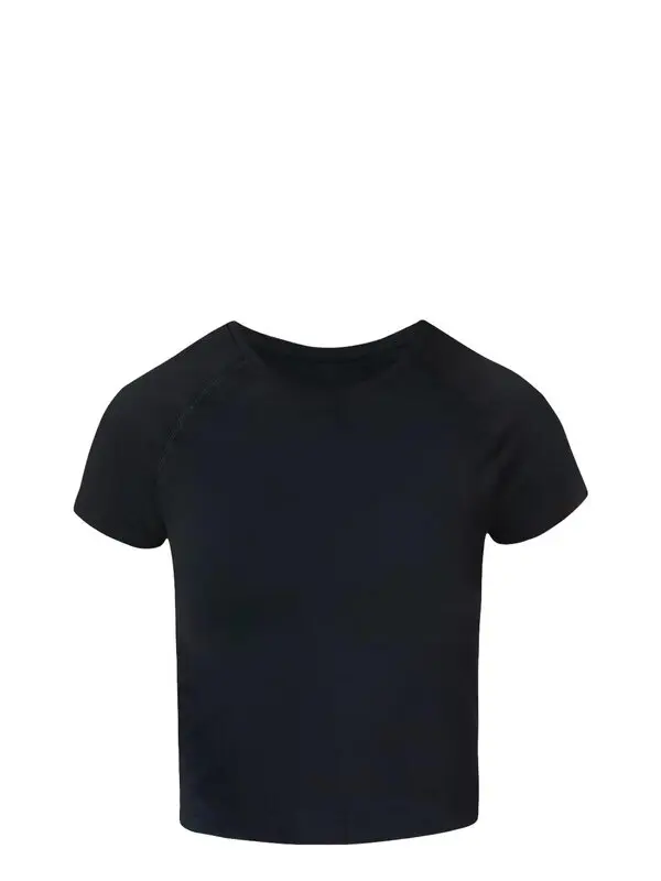 Sweaty Betty Ribbed Knit Round Neck Short Sleeve T-shirt - Black