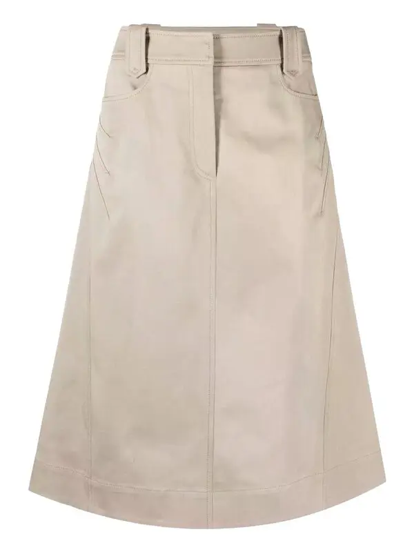 Alberta Ferretti Four-pocket Cotton A-line Skirt - Neutrals