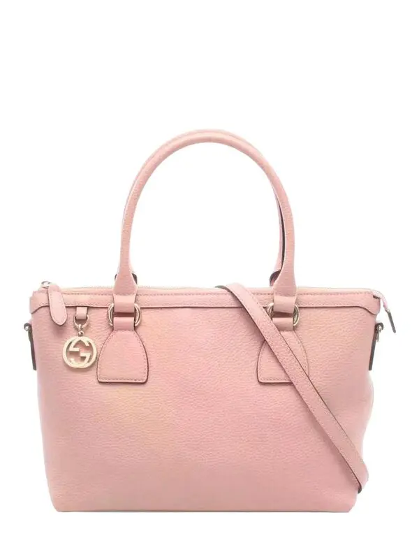 Gucci Grained Leather Satchel - Pink