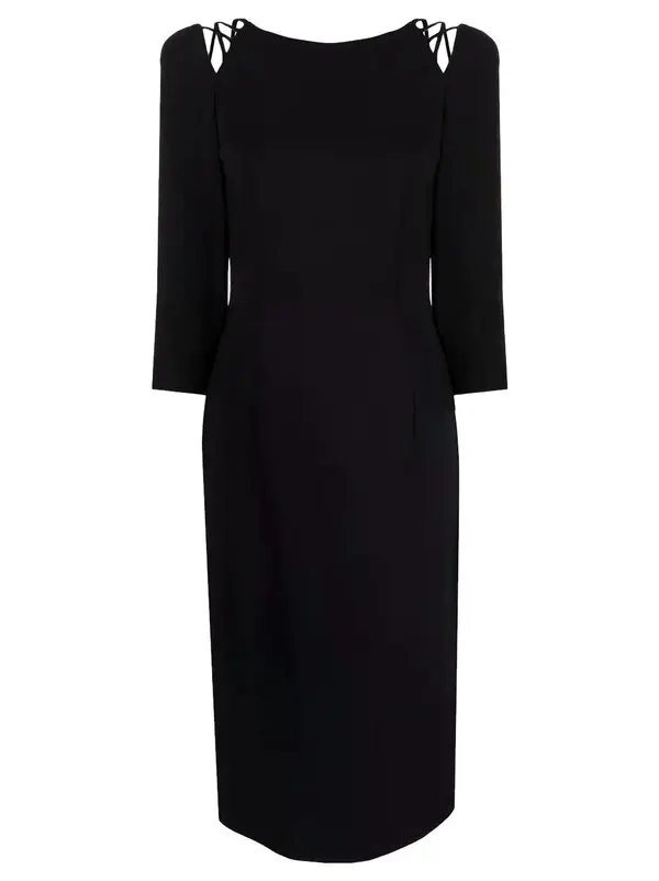 Alberta Ferretti Knee-length Dress With Strap Detail - Black