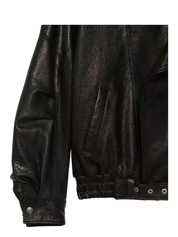 MANOKHI Mindy Belted Leather Jacket - Black