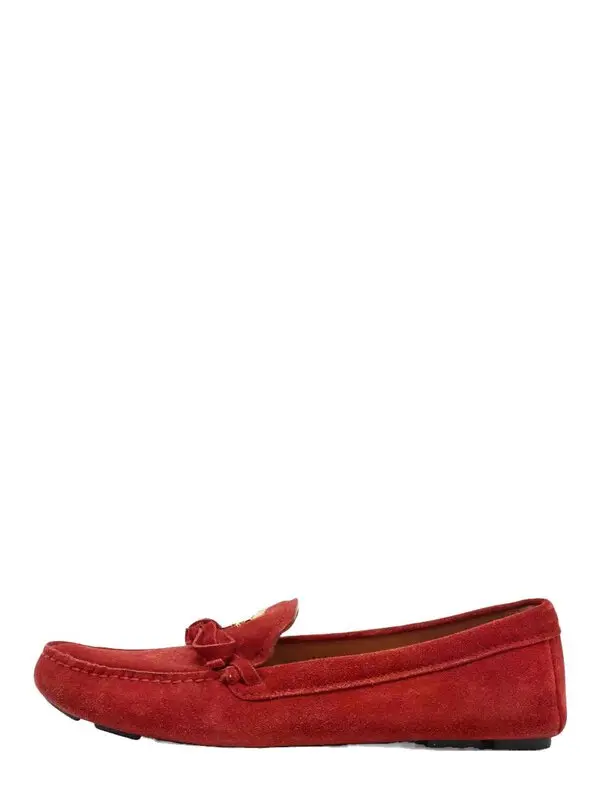 Prada Suede Bow Detailing Loafers - Red
