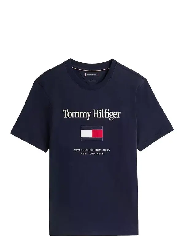 Tommy Hilfiger Logo-embroidered T-shirt - Blue