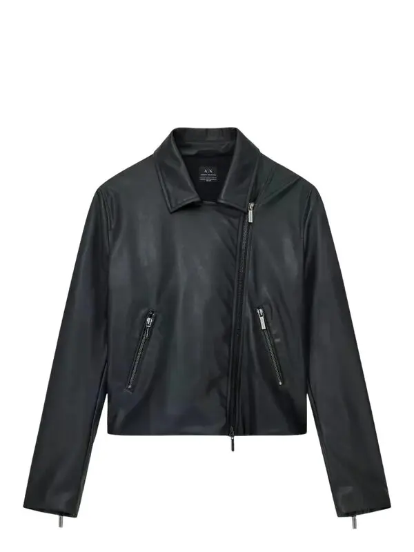 Emporio Armani Grained Texture Zip-fastening Jacket - Black