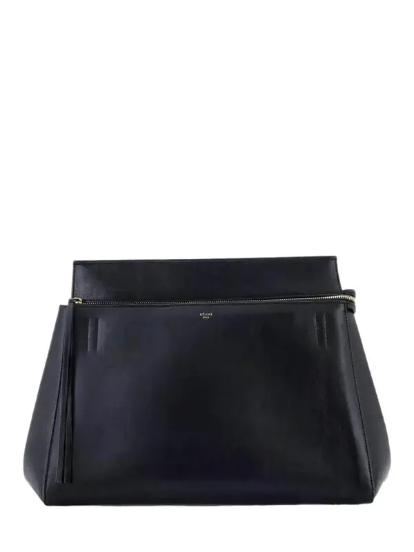 Celine Leather Medium Satchel - Black