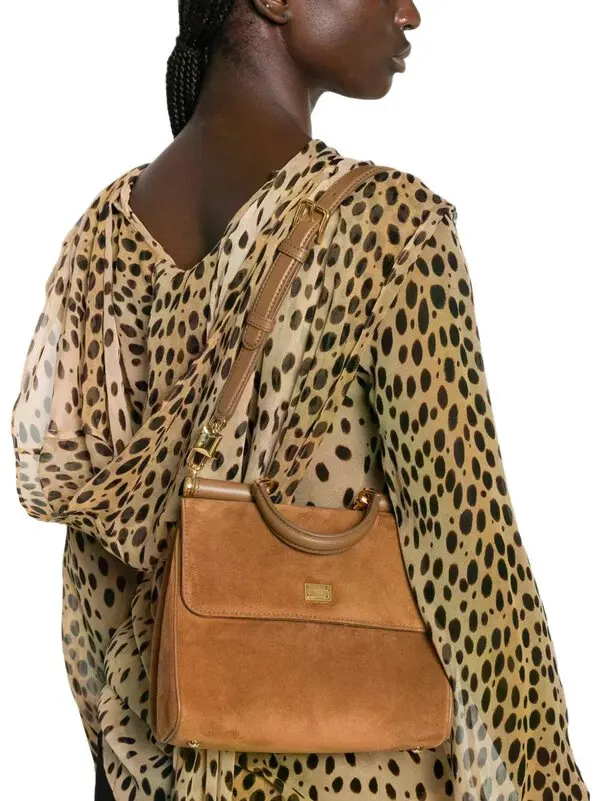 Dolce & Gabbana Sicily Logo Plaque Tote Bag - Brown