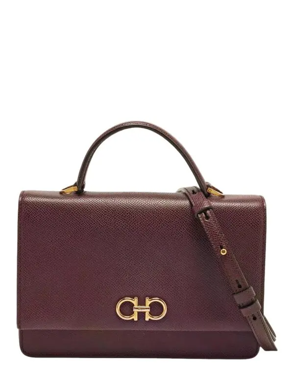 FERRAGAMO Gancini Flap Handbag - Purple
