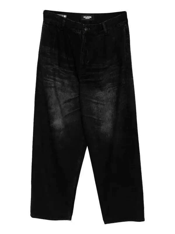 Yohji Yamamoto Wild Side X Minedenim Faded Denim Work Trousers - Black