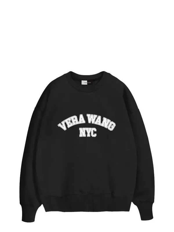 Vera Wang Crew-neck Cotton Sweatshirt - Black