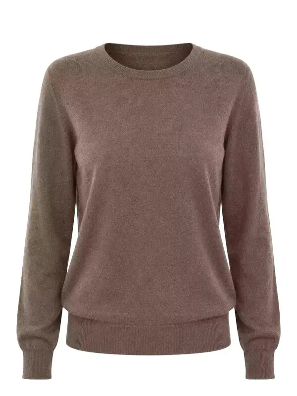 Malo Crew Neck Long Sleeve Sweater - Brown