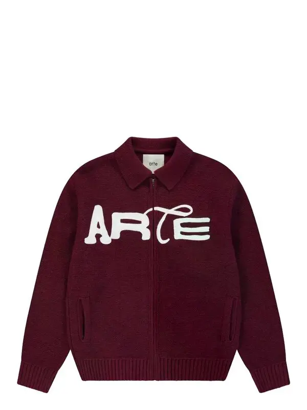 ARTE ANTWERP Fine-knit Polo Sweater - Red